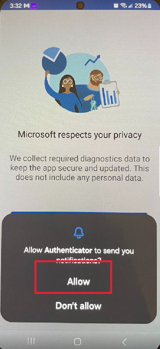 Login - Microsoft Authenticator Setup - Android