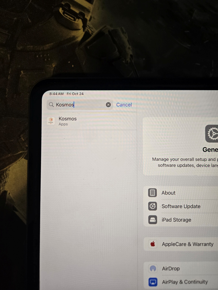 Why is the iPad not recognizing the Kosmos probes?